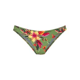 Lascana Damen Lascana Bikini-Hose &raquo;Malia&laquo; in knapper Brasilien-Form mit tropischem Print rosa 32, N-Gr