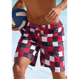 Buffalo Herren Badeshorts im trendigen Karo-Design bunt XL (54/56), N-Gr