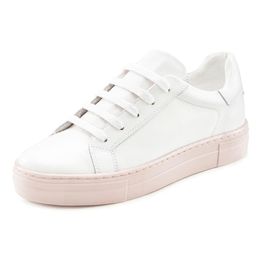 ELBSAND Damen Sneaker Schn&uuml;rhalbschuh, Freizeitschuh, Leder, weiches Frottee-Innenfutter wei&szlig; 37