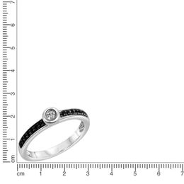 Celesta Damen Celesta Fingerring &raquo;925 Silber rhodiniert mit Zirkonia wei&szlig; und schwarz&laquo; silber