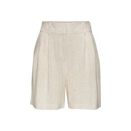 Lascana Damen Lascana Bermudas mit modischen Bundfalten, feminine Sommershorts, Webshorts beige 34, N-Gr