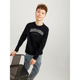 Jack & Jones Jack & Jones Junior Jungen Rundhalsshirt &raquo;JJECALEB VARSITY TEE LS O-NECK SN JNR&laquo; schwarz 164