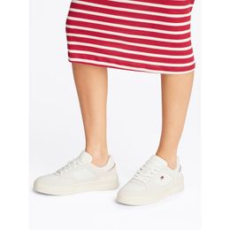 Tommy Hilfiger Damen Plateausneaker &raquo;ESSENTIAL BASKET SNEAKER&laquo; , Freizeitschuh, Halbschuh, Schn&uuml;rer mit Logoflaggen-Emblem beige 35