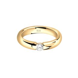 NENALINA Damen Verlobungsring &raquo;Damenring Solit&auml;r mit Zirkonia 925 Silber&laquo; gold