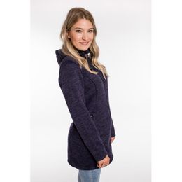 DEPROC Active Strickfleecejacke »TYNDALL WOMEN« in edler Melangeoptik dunkellila 36/38 (M) 36/38 (M) Strickfleecemantel TYNDALL mit Kapuze