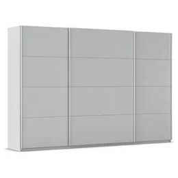 Schwebet&uuml;renschrank OTTO HOME "Kleiderschrank Schrank Garderobe AGORDO mit Dekor- oder Hochglanzfront", grau (seidengrau, griffleisten alufarbig), B:315cm H:210cm T:62cm, Holzwerkstoff, Schr&auml;nke, Schwebet&uuml;renschrank, in 4 Breiten und 2 H&ouml;hen MADE IN GERMANY