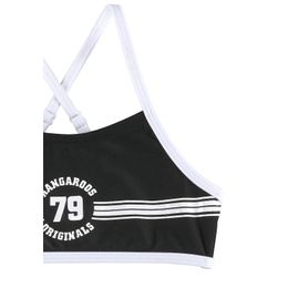 Kangaroos M&auml;dchen Kangaroos Bustier-Bikini &raquo;Sporty&laquo; mit sportlichem Frontdruck schwarz 122/128, N-Gr