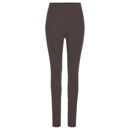 Lascana Damen Lascana Leggings mit breitem B&uuml;ndchen, Loungewear braun 32/34, N-Gr