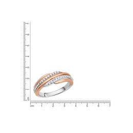 ZEEme Damen Fingerring &raquo;Silber 925 zweifarbig mit Zirkonia wei&szlig;&laquo; rot