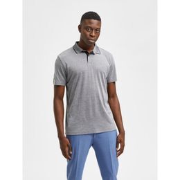 Selected Homme Poloshirt &raquo;SLHLEROY COOLMAX SS POLO NOOS&laquo; medium grey melange L L Farblich abgesetzten R&auml;nder an den S&auml;umen