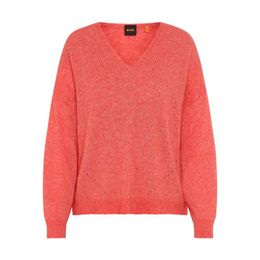 BOSS Orange Damen BOSS Orange Strickpullover &raquo;Foletta Premium Damenmode&laquo; V-Ausschnitt, Ajour&eacute;-Details XL