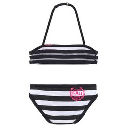 Bench. M&auml;dchen Bandeau-Bikini mit trendigen Streifen schwarz-wei&szlig; 122/128, N-Gr
