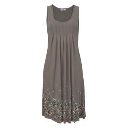 Beach Time Beachtime Damen Strandkleid mit Blumenprint, Minikleid, Sommerkleid, Strandkleid grau 34, N-Gr