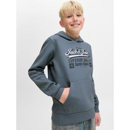 Jack & Jones Jack & Jones Junior Jungen Kapuzensweatshirt &raquo;JJELOGO SWEAT HOOD 2 COL AW25 NOOS JNR&laquo; grau 140
