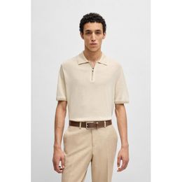 BOSS Herren BOSS Lederg&uuml;rtel &raquo;Erman-L_Sz35&laquo; mit dezenter BOSS-Pr&auml;gung auf der Schlie&szlig;e braun