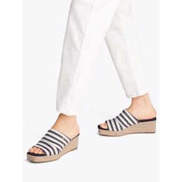 Tommy Hilfiger Damen Pantolette &raquo;NAUTICAL STRIPES ESPADRILLE MULE&laquo; , Keilabsatz, Sommerschuh im modischen Streifen-Look blau 42