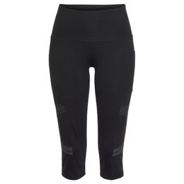 active by Lascana Lascana Active Damen LASCANA ACTIVE Caprileggings mit optischen Reflektortprint und Handytasche schwarz 32/34, N-Gr