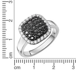 ZEEme Damen Fingerring &raquo;925/- Sterling Silber rhodiniert Zirkonia&laquo; wei&szlig;