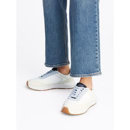 Tommy Hilfiger Damen &raquo;CASUAL FASHION RUNNER MIX&laquo; , Freitzeitschuh, Halbschuh, Schn&uuml;rschuh im Kontrast-Look wei&szlig; 41
