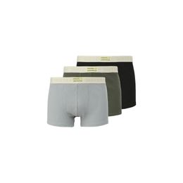 QS Boxershorts Packung, 3 Stk. tlg., aus Rippware GREY/OLIV/BLACK M M Boxershort 3erPack von QS by. S.Oliver