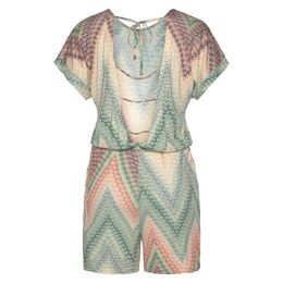 Lascana Kurzoverall mit tiefem R&uuml;ckenausschnitt und Alloverprint, sommerlicher Jumpsuit bunt 38, N-Gr Kurzoverall