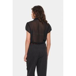 Saint Tropez Damen Chiffonbluse &raquo;LiljaSZ SS Shirt&laquo; schwarz XL