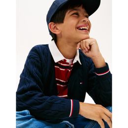 Tommy Hilfiger Jungen Strickpullover &raquo;COTTON CABLE GLOBAL STRIPE CARDI&laquo; Kinder bis 16 Jahre blau 4 (104)