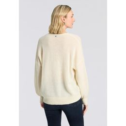 BOSS Orange Damen BOSS Orange Strickpullover &raquo;Foletta Premium Damenmode&laquo; V-Ausschnitt, Ajour&eacute;-Details beige XS