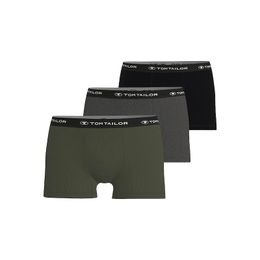 Tom Tailor Boxershorts »Buffer« 3er Pack, weich, bequem, basic, eng, Logobund, Baumwollmix grün-dunkel-mel. M M Herren Hip Pants von Tom Tailor