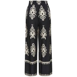 Lascana Damen Lascana Palazzohose mit Ethnoprint, Sommerhose schwarz 36, N-Gr