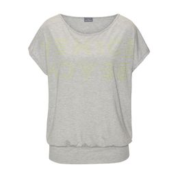 Venice Beach Damen Rundhalsshirt mit Logoprint, T-Shirt, sommerlich-sportlicher Look grau 36/38
