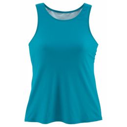 Lascana Damen Lascana Bade-Shirt mit Unterbrustgummi blau 48/50, N-Gr