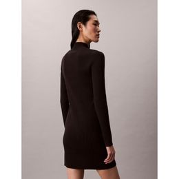 Calvin Klein Jeans Damen Strickkleid &raquo;LS T NECK MINI DRESS&laquo; Ohne Tasche Mit Rundhalsausschnitt, figurbetont schwarz XXL (46), N-Gr
