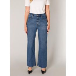 Base Level Damen Weite Jeans &raquo;Amy&laquo; mit Waschung blau 44, L&auml;nge 32