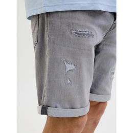 Jack & Jones Jack & Jones Herren Shorts &raquo;JJIRICK JJICON I.K. SHORTS GE 064 SN&laquo; im Five-Pocket Style grau XS, N-Gr