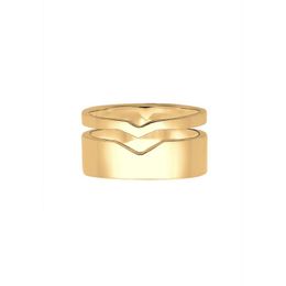 Elli Damen Fingerring &raquo;Bandring Breit Geo Design 925 Sterling Silber&laquo; gold