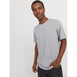 Jack & Jones Jack & Jones Herren Rundhalsshirt &raquo;JJEBASHER TEE O-NECK SS NOOS&laquo; mit Rundhalsausschnitt grau M