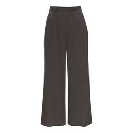 Lascana Damen Lascana Bundfaltenhose mit Taschen und Knopfdetail, weites Bein, Leinenhose, Sommerhose gr&uuml;n 34, N-Gr