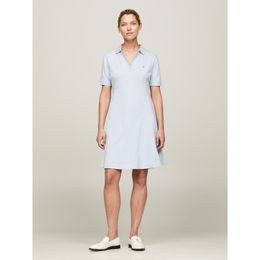 Tommy Hilfiger Polokleid »F&F OPEN PLCKT LYCLL POLO DRS SS« mit Logostickerei breezy blue M (38) - N-Gr N-Gr M (38) Bequeme Passform: Elastisches...