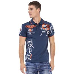 Cipo & Baxx Cipo & Baxx Herren Poloshirt mit markantem Print blau 5XL (72/74)