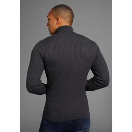Bruno Banani Herren Rollkragenpullover in Rippenqualit&auml;t schwarz M (48/50)