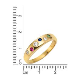 Firetti Damen Goldring &raquo;Schmuck Geschenk Gold 333 Damenring Goldring Edelstein Farbstein&laquo; mit Rubin, Saphir, Smaragd und Zirkonia (synth.) bunt