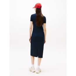 Tommy Jeans Damen Jerseykleid &raquo;TJW RIB BODYCON MIDI DRESS&laquo; mit gerippter Struktur blau XL (42), N-Gr
