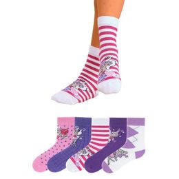 H.I.S. H.I.S Herren Socken Packung, 5 Paar tlg. in 5 farbenfrohen Designs lila 19-22