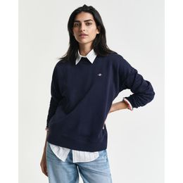 Gant Damen Sweatshirt &raquo;SHIELD C-NECK SWEAT&laquo;, Grafische Gant-Stickerei auf der Brust blau L