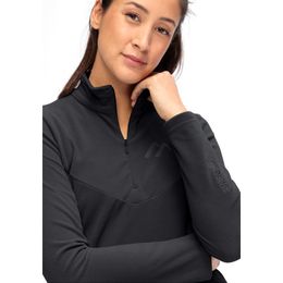 Maier Sports Damen Fleecepullover &raquo;Denise HZ W&laquo;, Damen Midlayer, pflegeleichtes Half-Zip Fleece schwarz 40