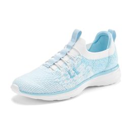 Lascana Damen Lascana Sneaker &raquo;Slipper, Halbschuh,&laquo; bequem zum Reinschl&uuml;pfen mit elastischen Schn&uuml;rb&auml;ndern Unisex VEGAN blau 41