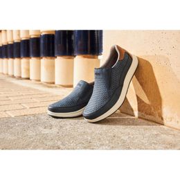 Rieker Herren Slip-On Sneaker , Slipper, Schlupfschuh, Halbschuh mit seitlichen Stretcheins&auml;tzen blau 42