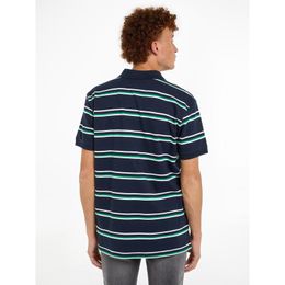 Tommy Jeans Herren Poloshirt &raquo;TJM REG ESSENTIAL STRIPE POLO&laquo; mit Logostickerei blau S