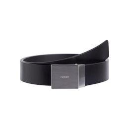 Calvin Klein Herren Lederg&uuml;rtel &raquo;ADJ CASUAL PLAQUE 35MM&laquo; Logopr&auml;gung, Klickschnalle schwarz